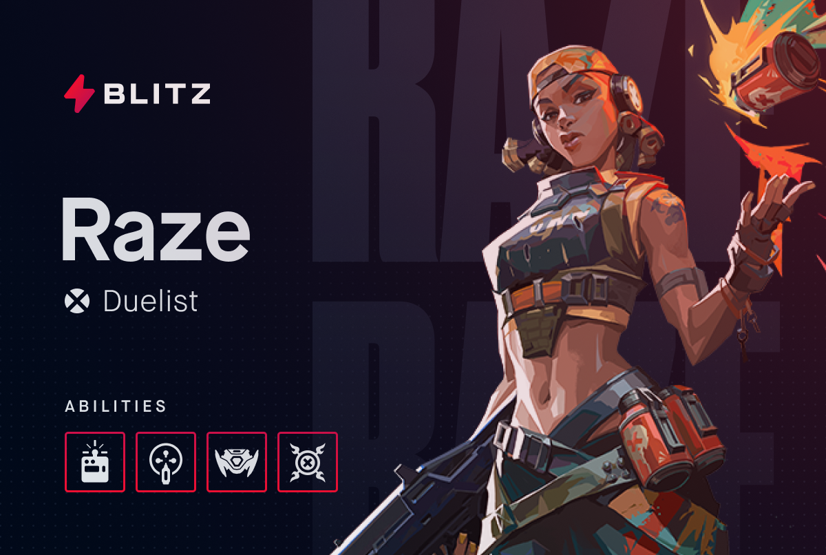 Raze - VALORANT - Stats, Guide, Abilities, & Weapons - BLITZ VALORANT